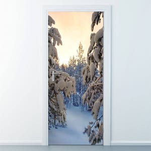 Snow Door Sticker,snow Door Wallpaper, Snow Door Mural, Wall Decor ...