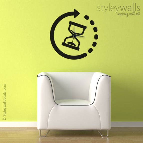 Sand Clock Wall Decal Modern Clock Wall Decal Clock Wall | Etsy