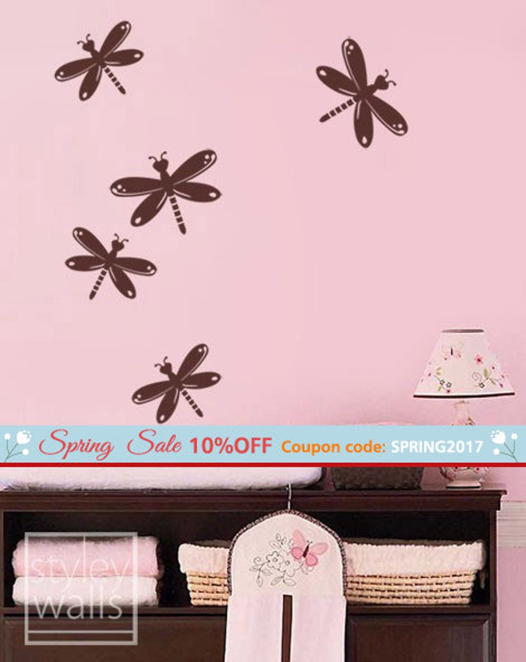 Dragonflies Wall Decal, Dragon Fly Wall Decal, Dragonfly Wall Sticker ...