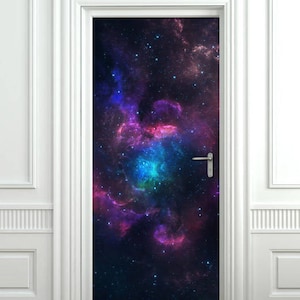 Space Door Sticker Planets Door Wallpaper Door Mural Space | Etsy