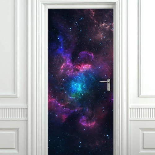 Deep Space Nebula Door Decal Space Door Mural Door Vinyl | Etsy