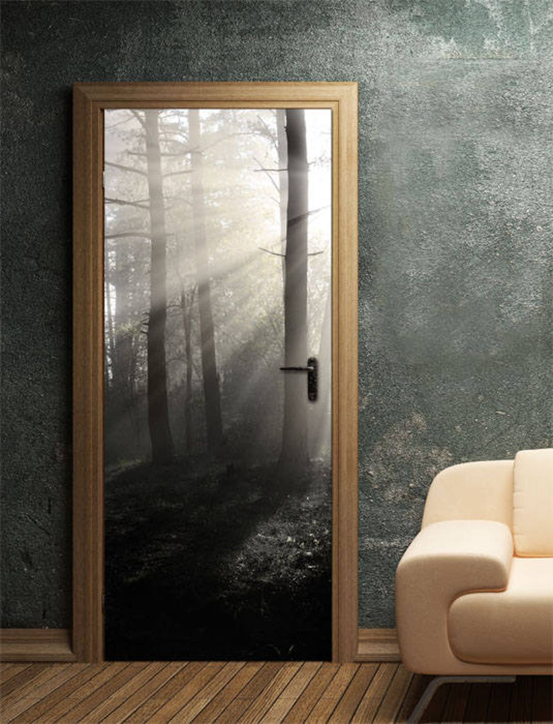 Forest Door Sticker Tree Door Wallpaper Nature Door Mural - Etsy