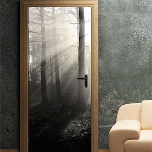 Forest Door Sticker, Tree Door Wallpaper, Nature Door Mural, Door ...