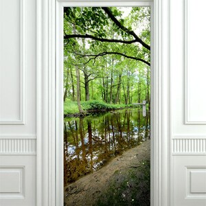 Forest Door Wallpaper, Door Sticker, Door Mural, Forest Wall Sticker ...