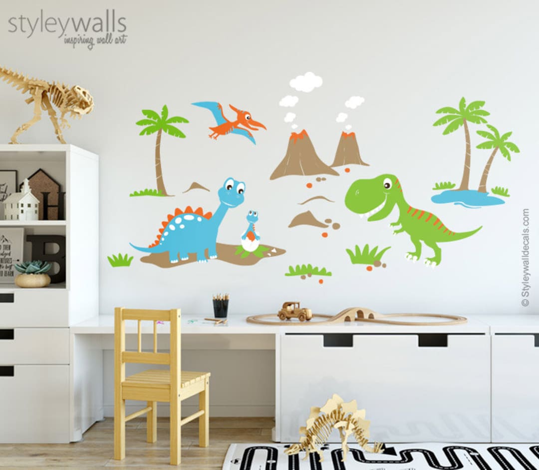Dinosaurs Wall Decal, Dinosaurs Wall Sticker for Kids Children Room ...