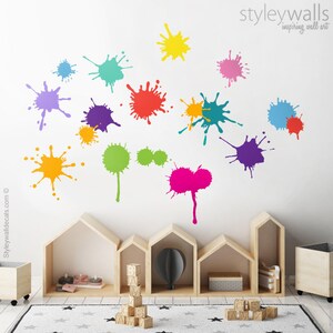 Color Splash Wall Decal, Ink Splash Wall Decal, Multicolor Paint Splash ...