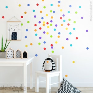 Rainbow Polka Dots Wall Decal, Confetti Dots Wall Decal, Colorful ...