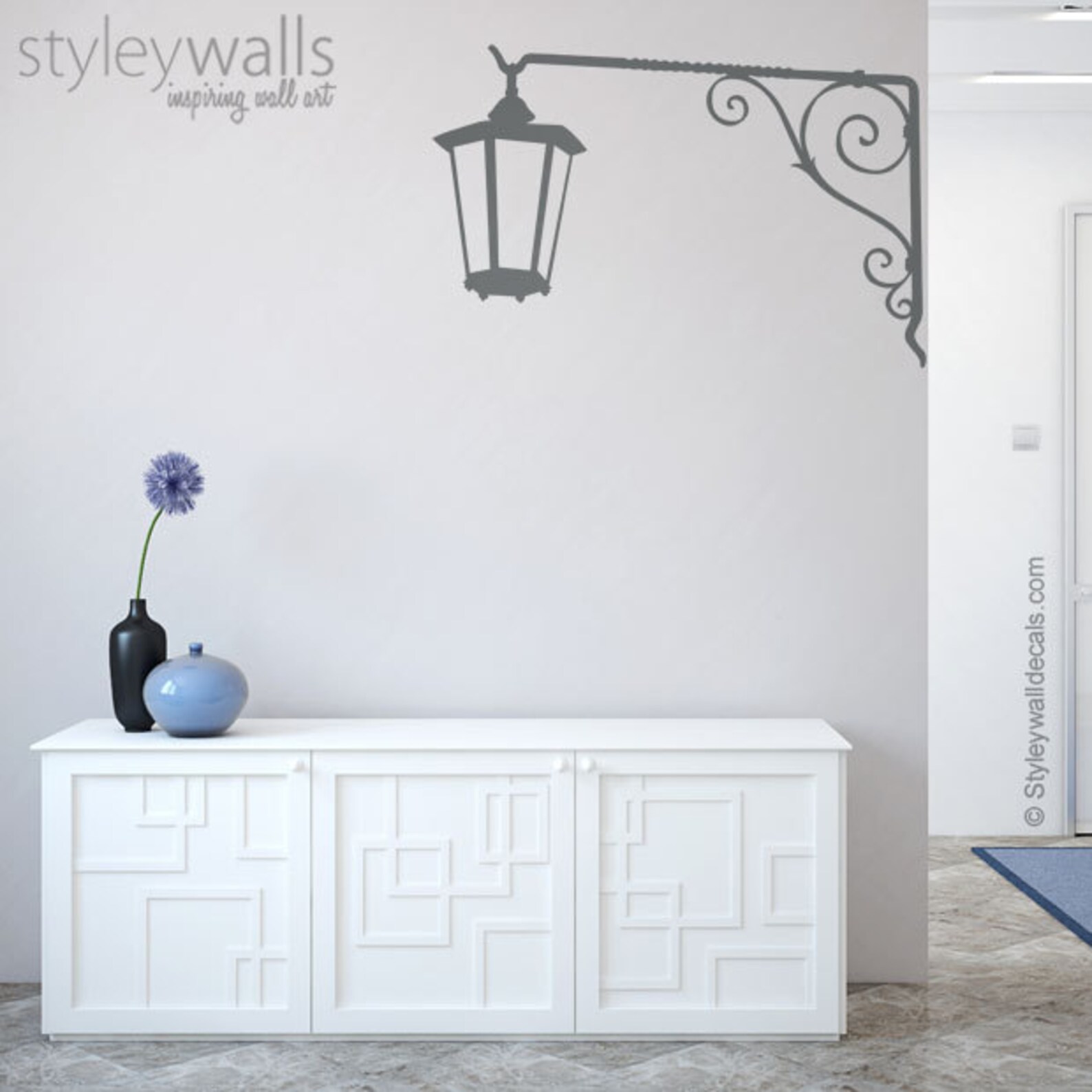 Street Lamp Wall Decal, Corner Lamp Wall Sticker, Street Lamp Vinyl ...