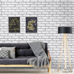 Bricks Wallpaper, White Brick Pattern Wallpaper, White Vintage Bricks ...