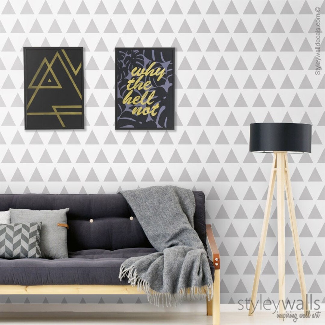 Grey Geometric Triangles Wallpaper, Triangles Pattern Wallpaper, Modern ...