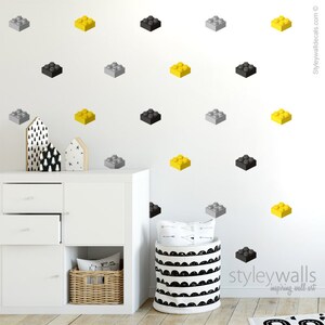 Building Blocks Wall Decal, Blocks Wall Sticker, Cubes Room Decor ...