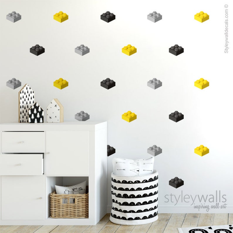 Building Blocks Wall Decal Blocks Wall Sticker Cubes Room - Etsy