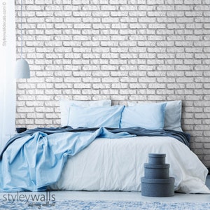 Bricks Wallpaper, White Brick Pattern Wallpaper, White Vintage Bricks ...