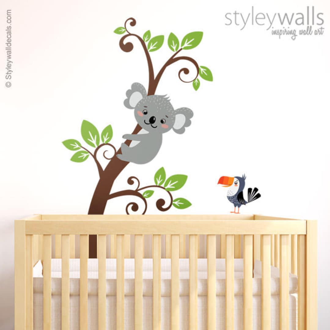 Koala Wall Decal, Branch Wall Decal, Koala and Branch Wall Decal ...