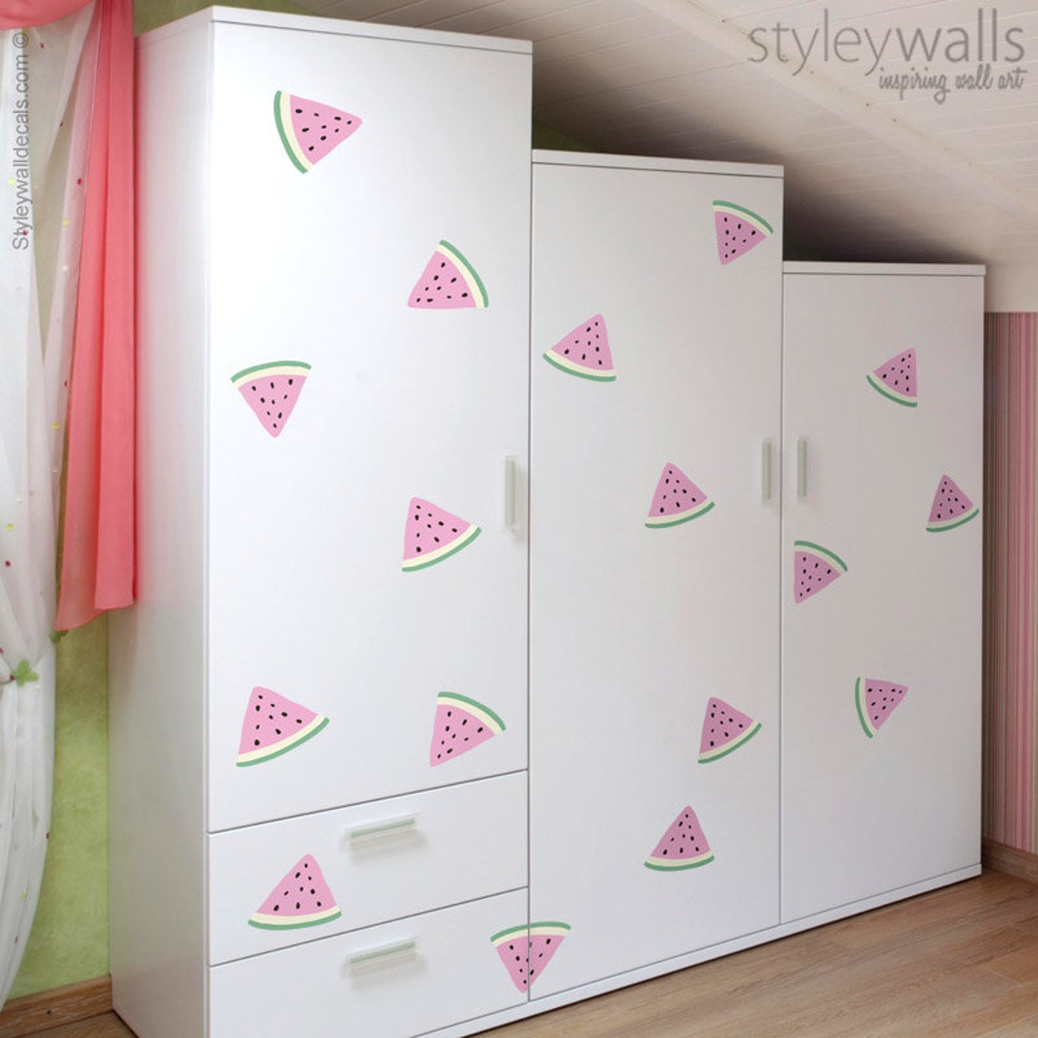 Watermelon Wall Decal Watermelon Wall Sticker Ice Cream | Etsy