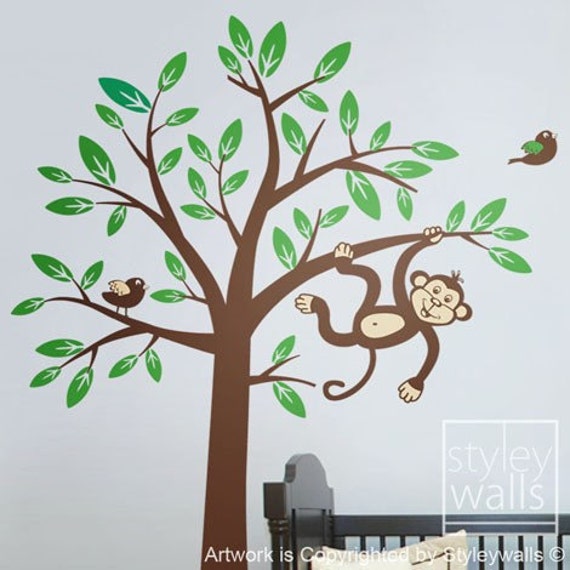 Tree And Monkey Wall Decals