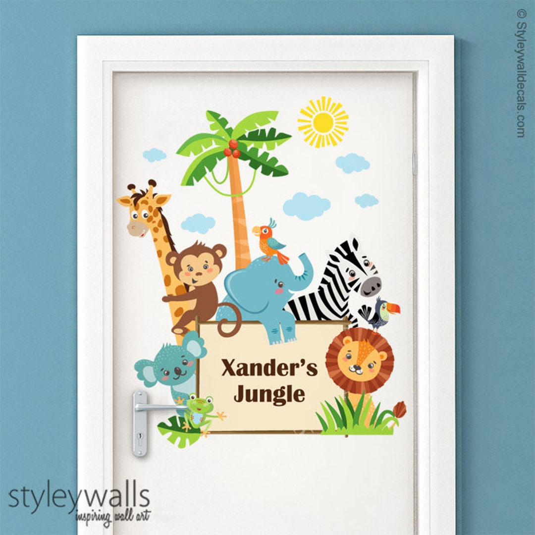 Jungle Animals Wall Decal, Jungle Animals Wall Decal Sticker, Jungle ...