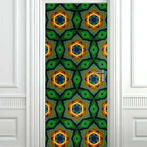 Shapes Door Sticker, Door Wallpaper, Door Mural, Kaleidoscope Door Wall ...