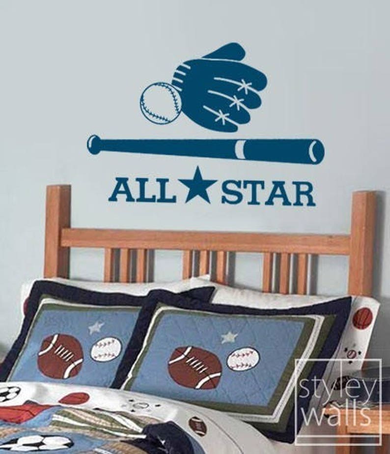 Baseball Wall Decal Baseball Wall Sticker Sports Wall Decal | Etsy