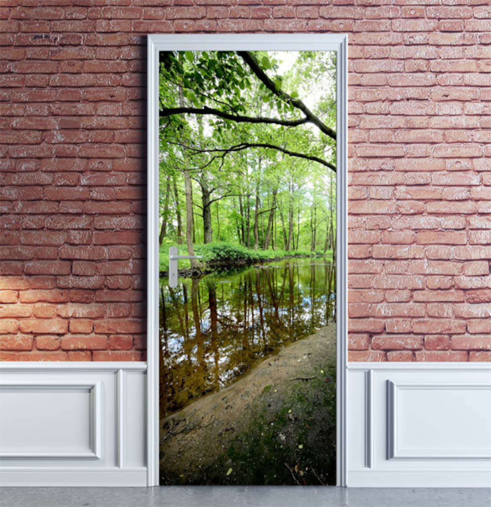 Forest Door Wallpaper, Door Sticker, Door Mural, Forest Wall Sticker ...