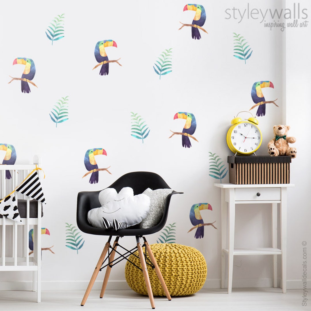 Toucan Wall Decal, Watercolor Toucan Wall Sticker, Toucan Bird Parrot ...