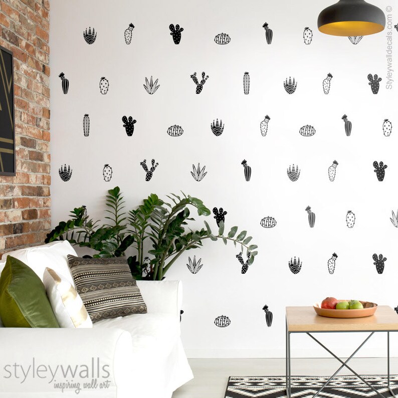 Cactus Wall Decal Different Types of Cactus Wall Decals - Etsy