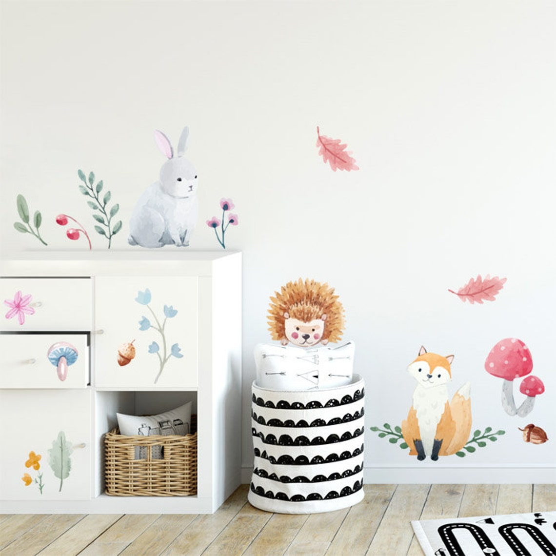 Woodland Animals Wall Decal Forest Animals Wall Decal Forest | Etsy