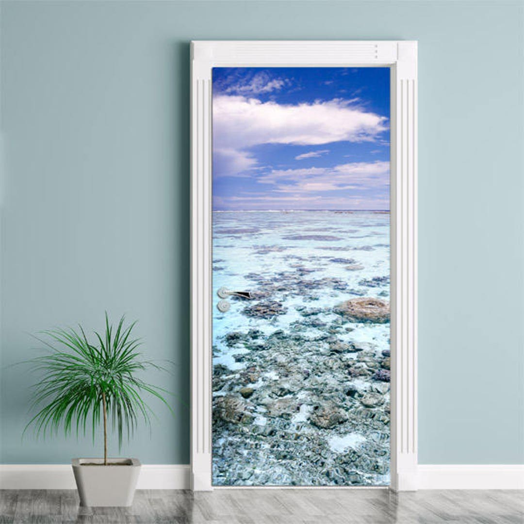 Sea View Door Sticker, Sea Door Wallpaper, Door Mural, Nature Door Wall ...