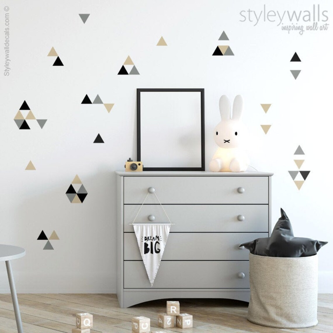 Triangles Wall Decal Triangles Wall Sticker Pattern | Etsy