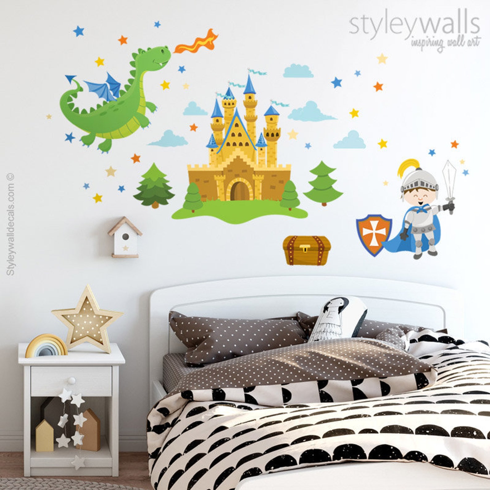 Knight Wall Decal, Fairy Tales Wall Decal, Knight Wall Sticker, Prince ...