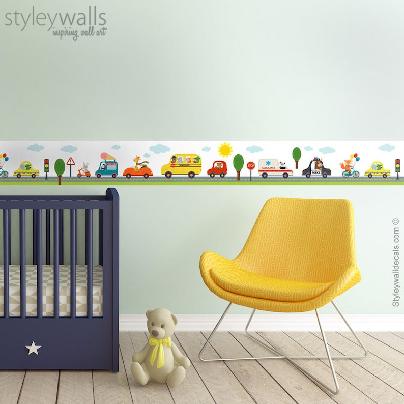 Vehicles Wall Border Decal Transportation Vehicles Border | Etsy