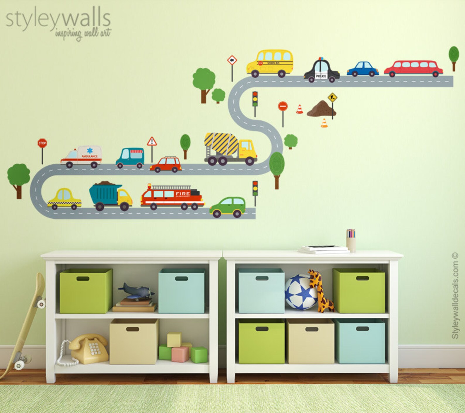 Vehicles Wall Decal, Transportation Vehicles Wall Decal, Cars School ...
