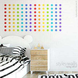 Rainbow Polka Dots Wall Decal, Confetti Dots Wall Decal, Colorful ...