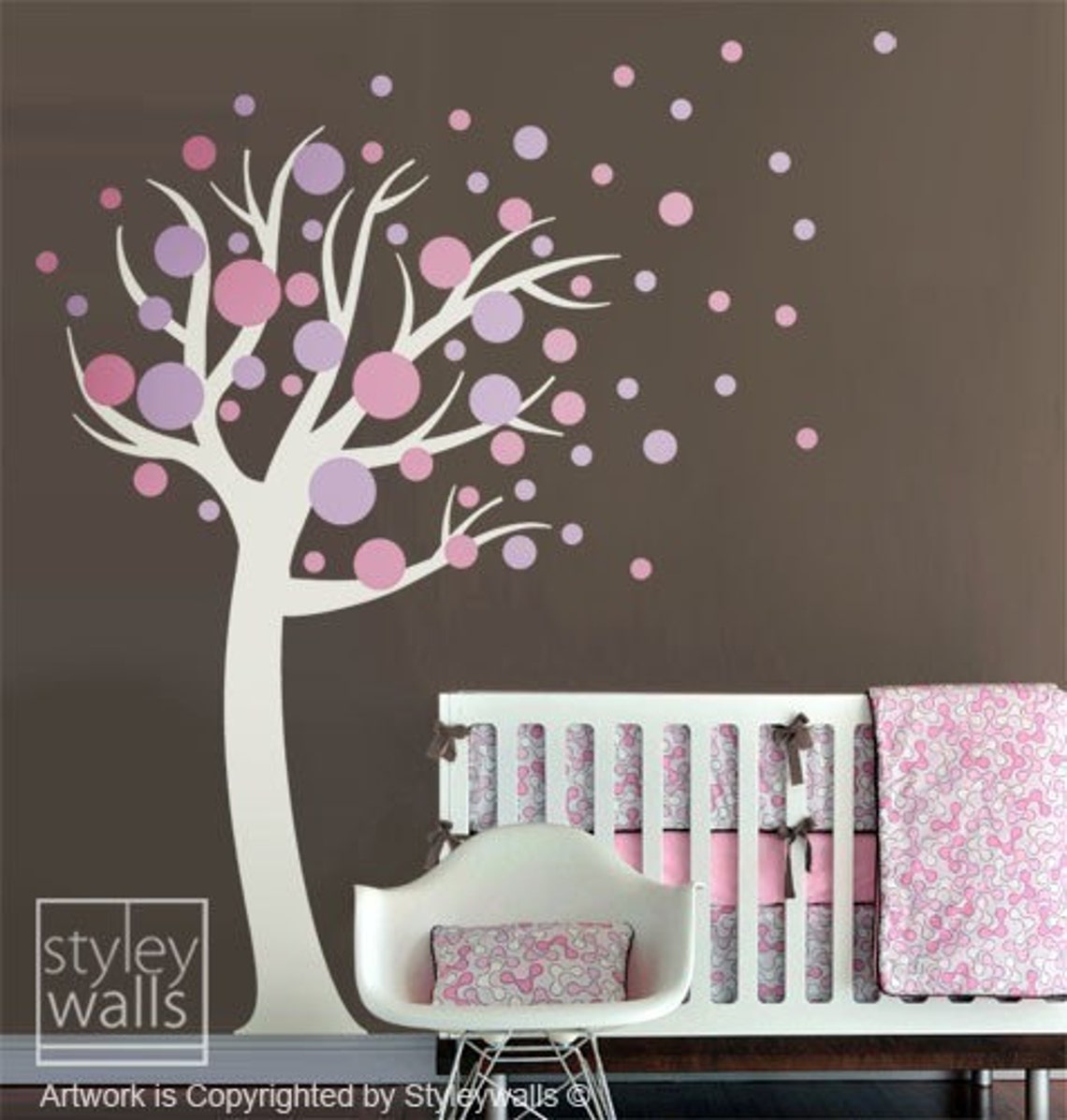 Polka Dots Tree Wall Decal, Polka Dots Wall Decal, Circles Wall Decal ...