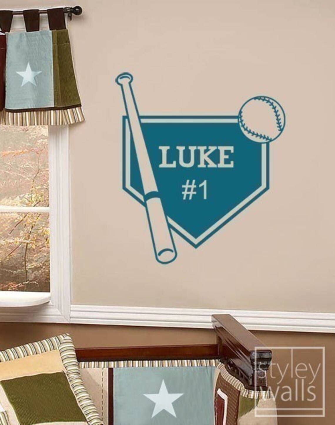Baseball Name Plate Personalized Vinyl Wall Decal | Etsy