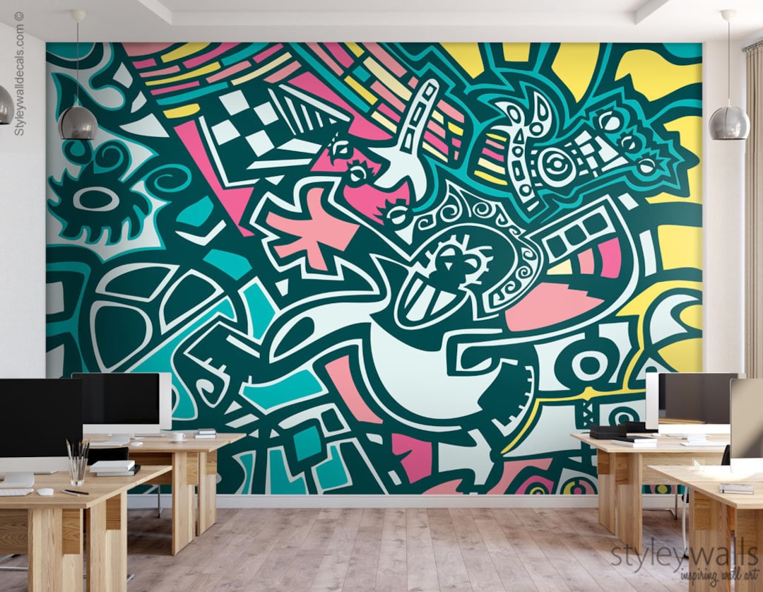 Graffiti Mural, Abstract Mural, Graffiti Wallpaper Mural, Graffiti Wall ...