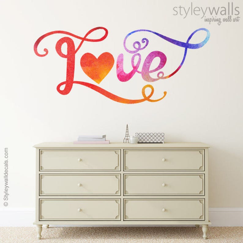 Love Wall Decal Love Vinyl Lettering Romantic Lettering - Etsy