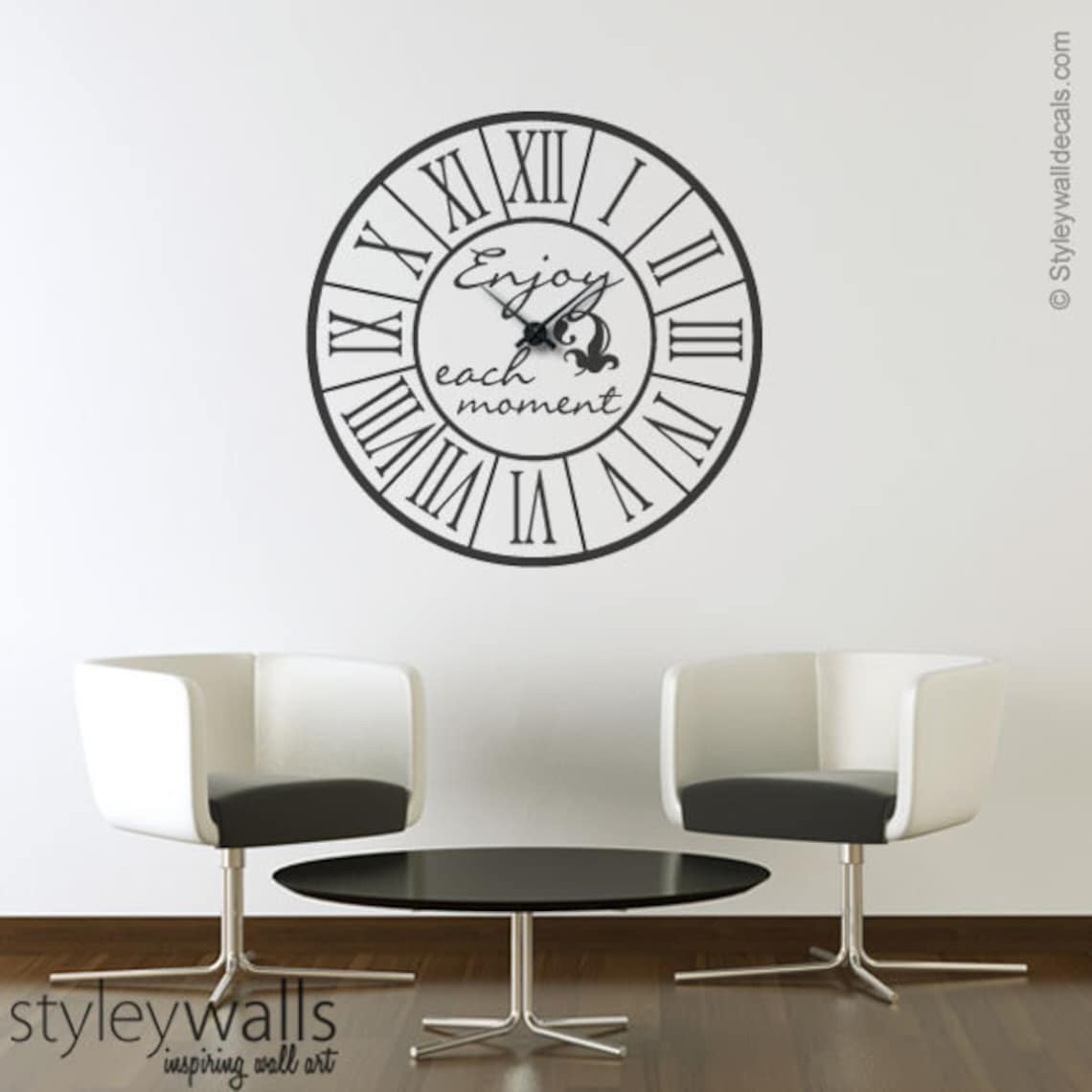 Clock Wall Decal Roman Clock Wall Decal Clock Wall Sticker | Etsy