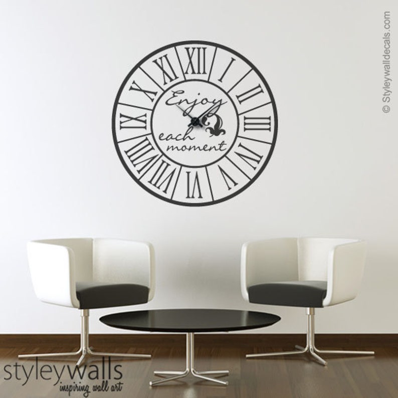 Clock Wall Decal Roman Clock Wall Decal Clock Wall Sticker - Etsy