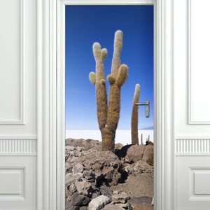 Cactus Door Sticker, Door Wallpaper, Door Mural, Cactus Nature Wall Art ...