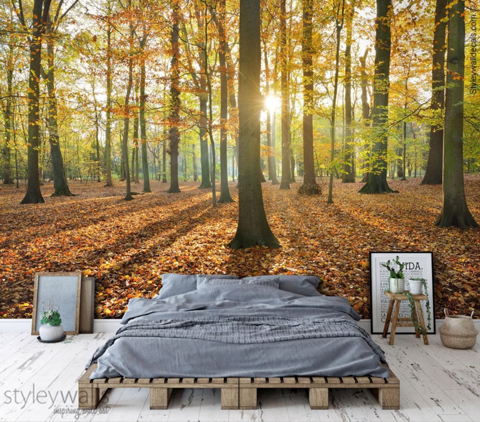 Forest Mural Wallpaper Trees Mural Nature Wall Art Nature - Etsy