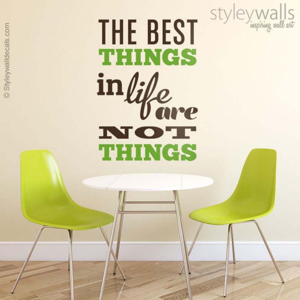 The Best Things in Life Are Not Things Quote Wall Decal, Vinyl ...