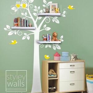 Shelf Tree Wall Decal, Shelving Tree Wall Decal for Baby Nursery ...