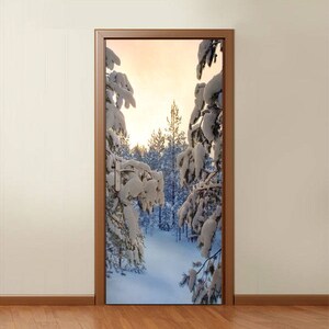 Snow Door Sticker,snow Door Wallpaper, Snow Door Mural, Wall Decor ...