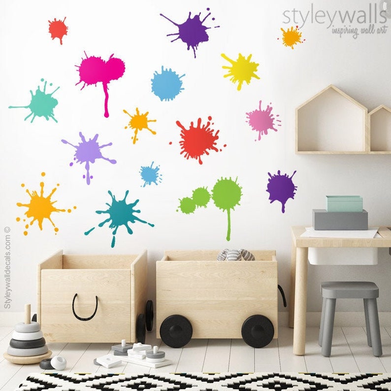 Color Splash Wall Decal Ink Splash Wall Decal Multicolor - Etsy