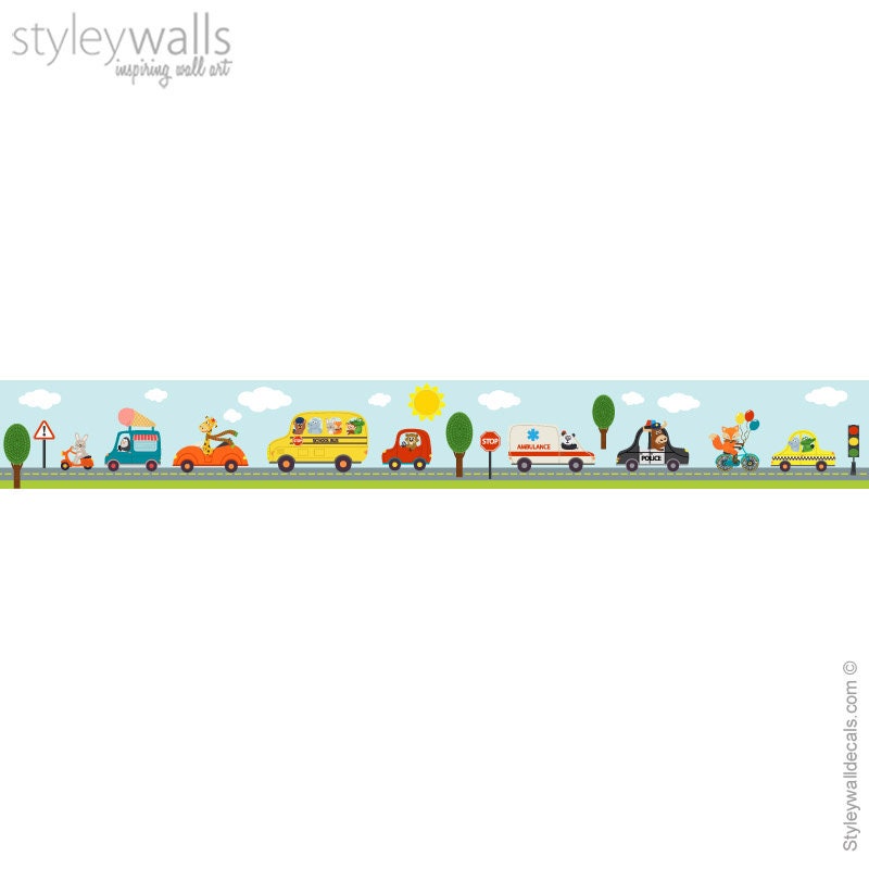 Vehicles Wall Border Decal Transportation Vehicles Border - Etsy Ireland