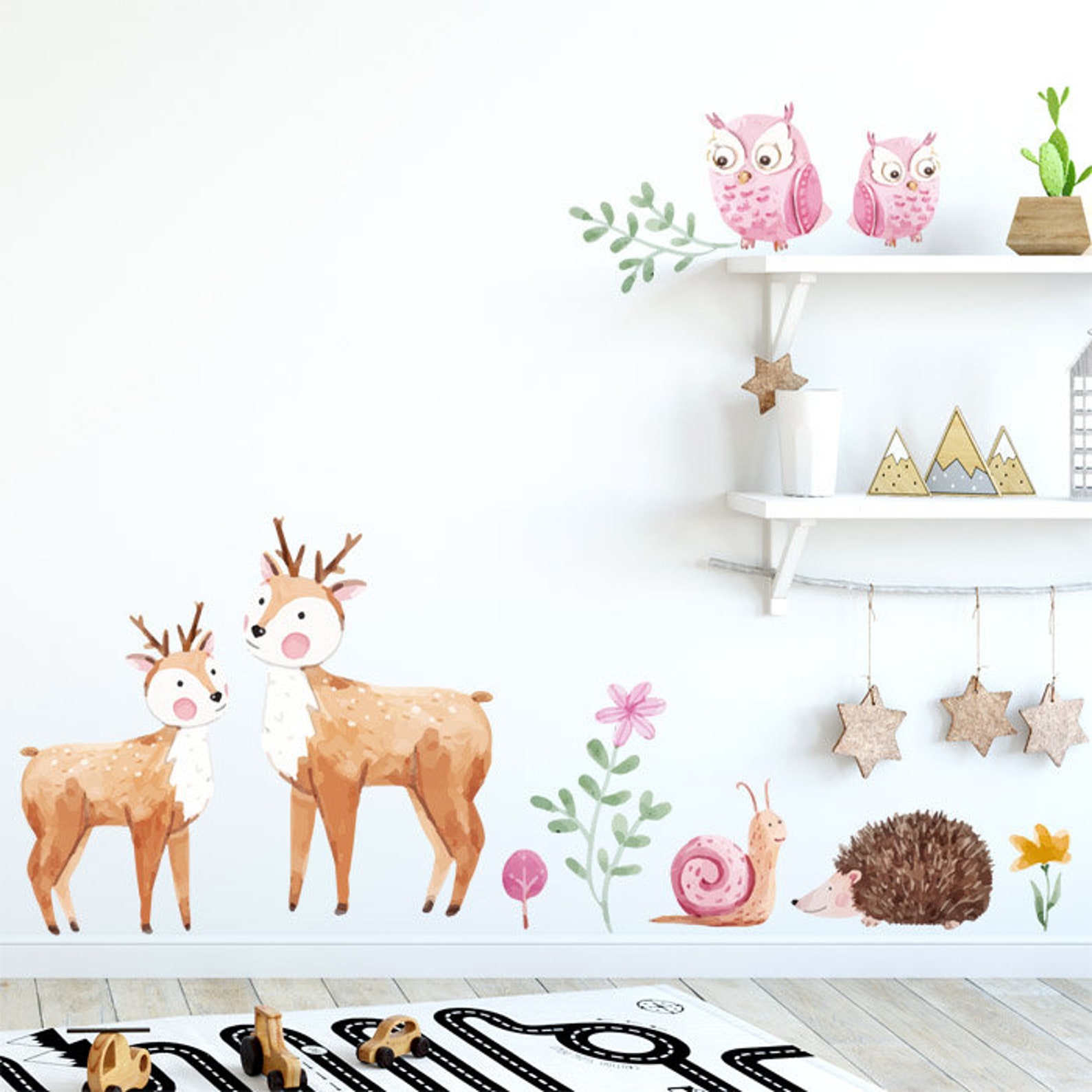 Woodland Animals Wall Decal Forest Animals Wall Decal Forest - Etsy