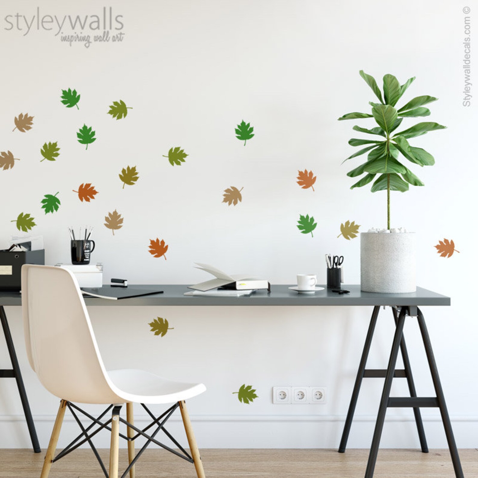 Leaves Wall Decal, Leaves Wall Sticker, Leaves Wall Decor, Autumn ...
