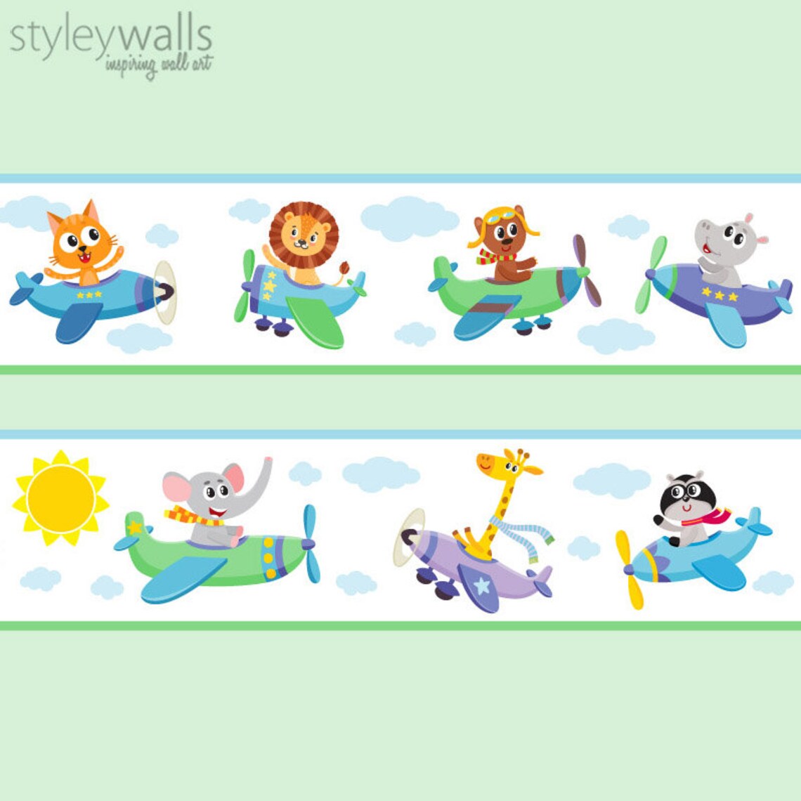 Airplanes Wall Border Decal Transportation Vehicles Border - Etsy