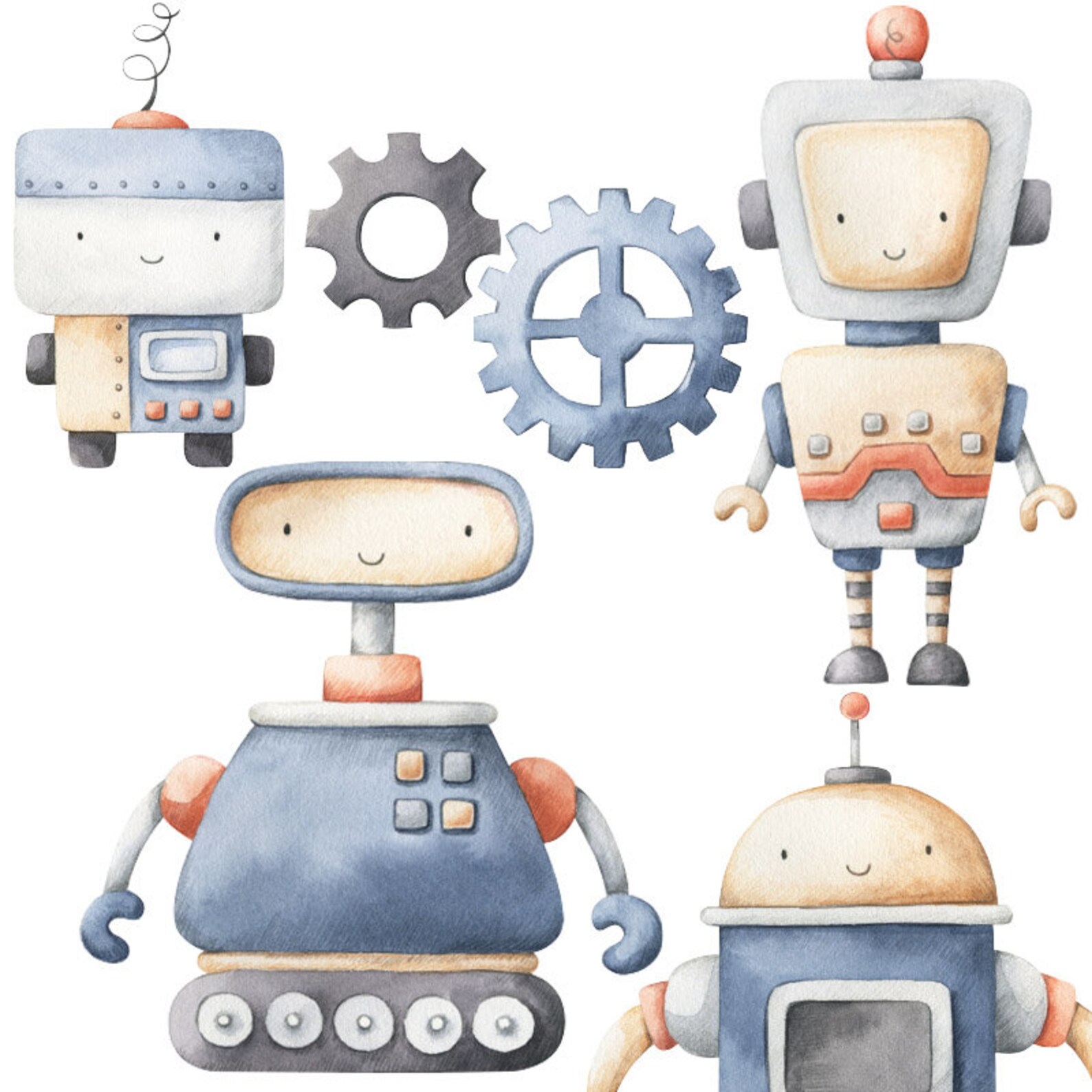 Robots Wall Decal Robots Wall Sticker Robots Wall Decor | Etsy